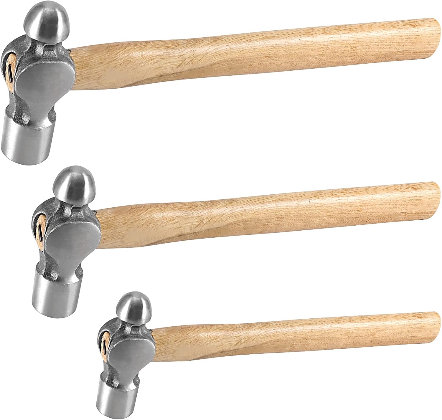 HAKZEON 3 PCS 16 oz 24 oz 32 oz Wood Handle Ball Peen Hammer,Ball Pein ...
