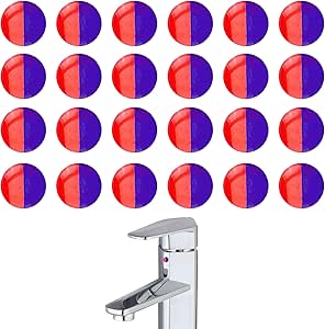 24 Pieces Tap Indices Hot and Cold Sticker,1cm Stickers Hot and Cold ...