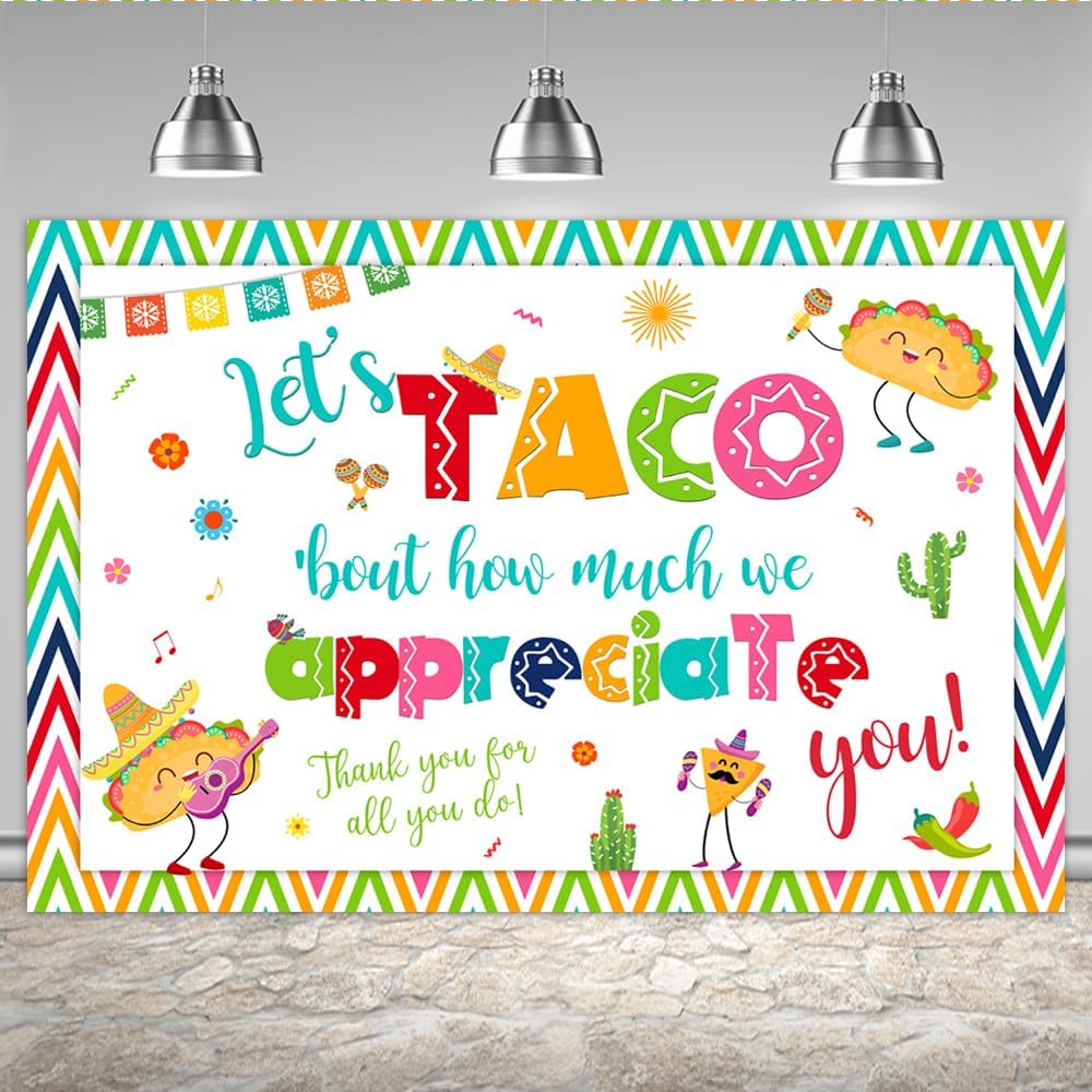 Amazon.com: Lofaris 6x4ft Thank You for All You Do Backdrop Let's Taco ...