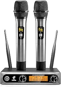 Amazon.com: TONOR Wireless Microphones, Metal Dual Professional UHF Cordless Dynamic Mic ...