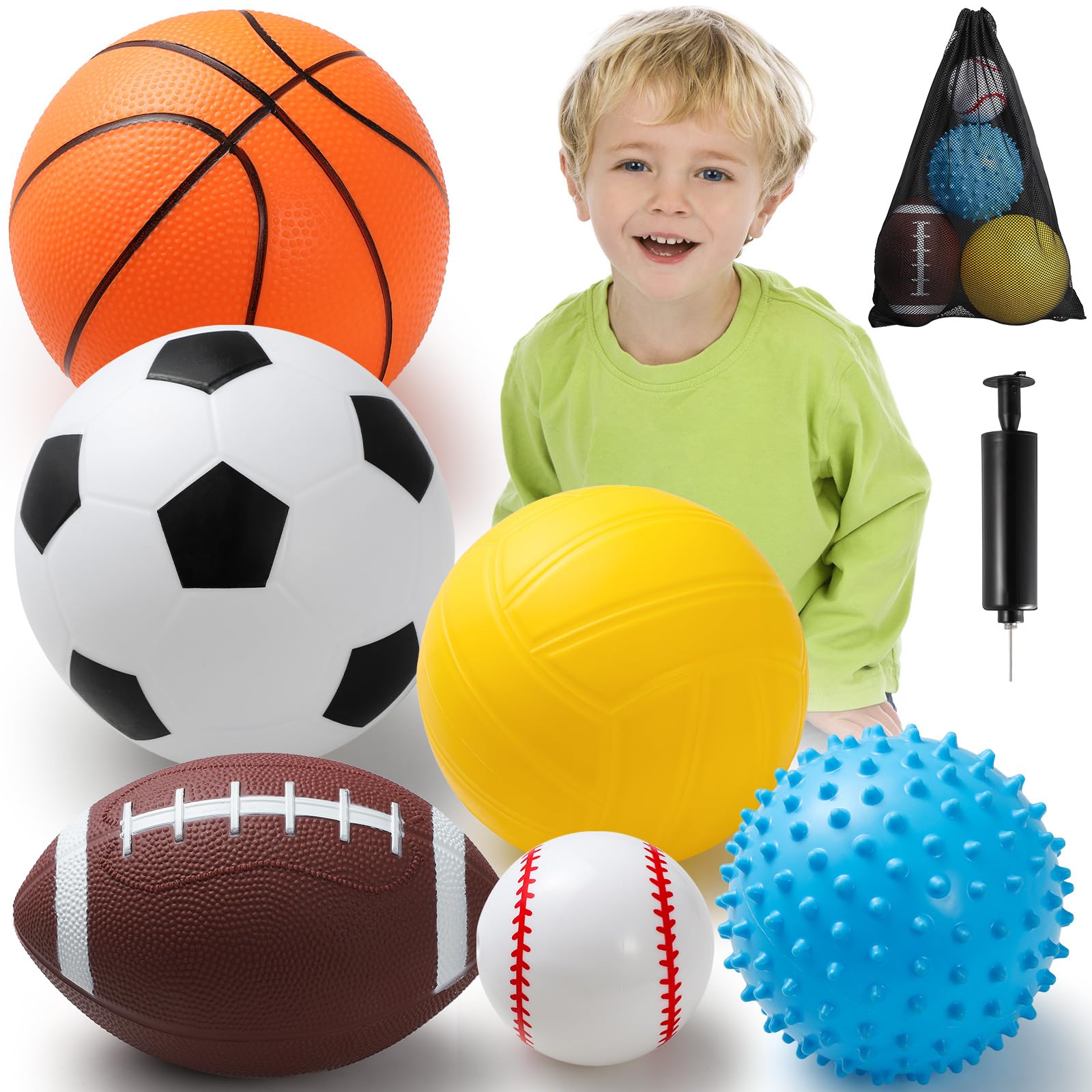 Amazon.com: PEFOOK Balls for Toddlers 1-3,Toddler Sports Toys with Bag ...