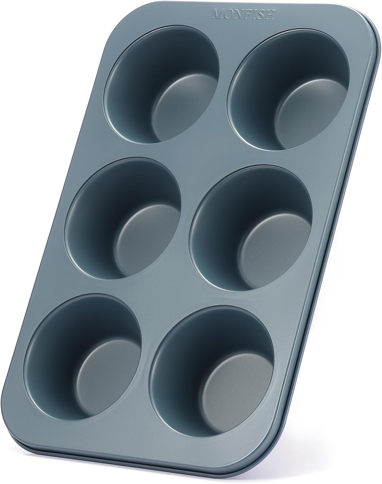 Premium 6 Cup Deep Muffin Pan - Non-Stick, Carbon Steel, Dishwasher ...