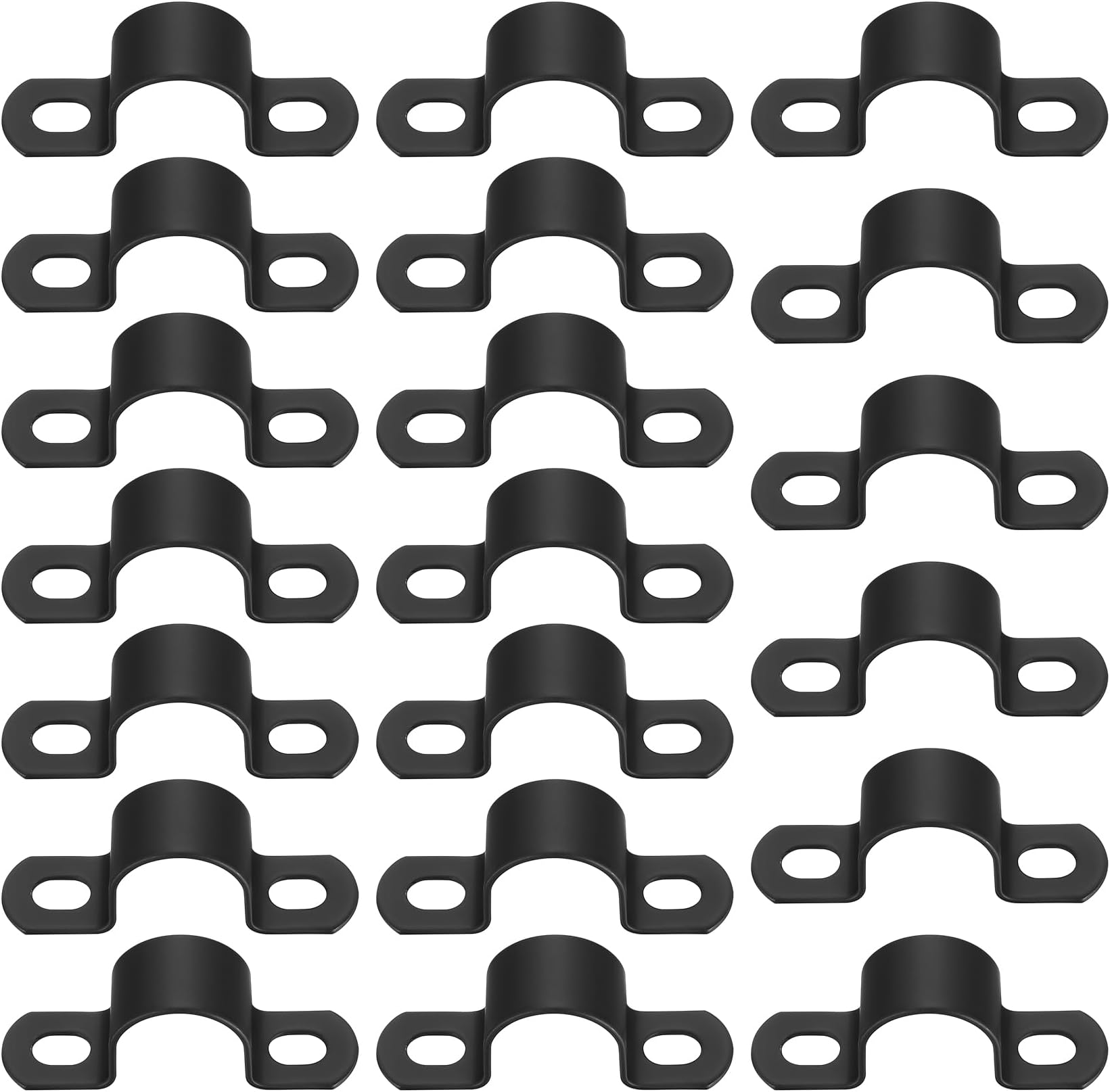 20 Pcs U Shape Pipe Clamps, 25mm Metal Saddle Clips, Two Hole Tube ...