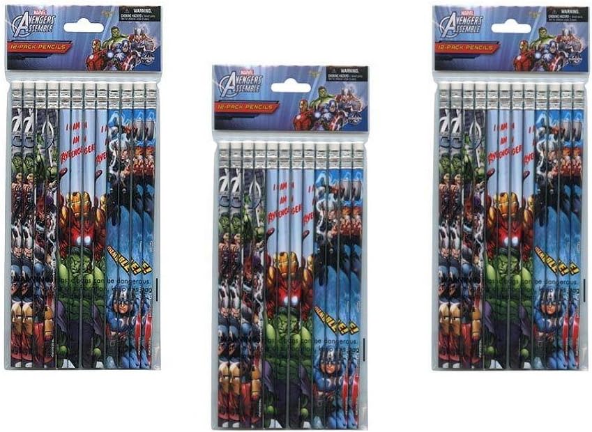Amazon.com : 2-PACK, Marvel Spiderman 12 Pack Wood Pencils : Office ...