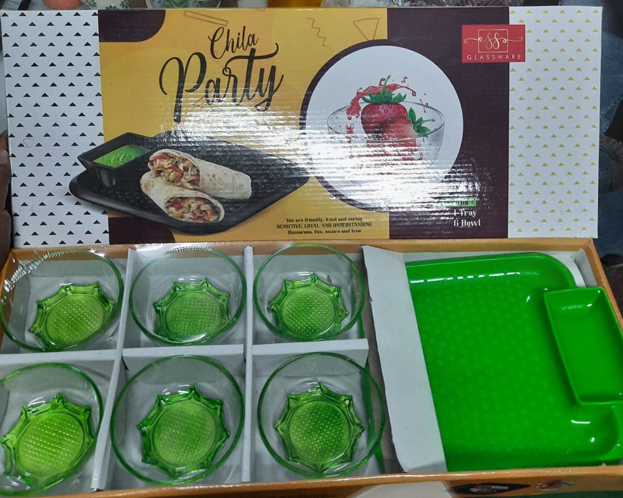 Buy Ekta Agency chilla Party 6 Bowl (1 Tray) (Green) Online at Low ...