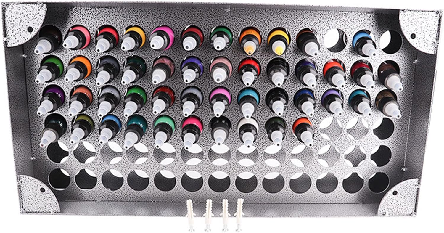Amazon.com: Fermoirper Black Tattoo Ink Display Shelf Stand 78 Holes ...