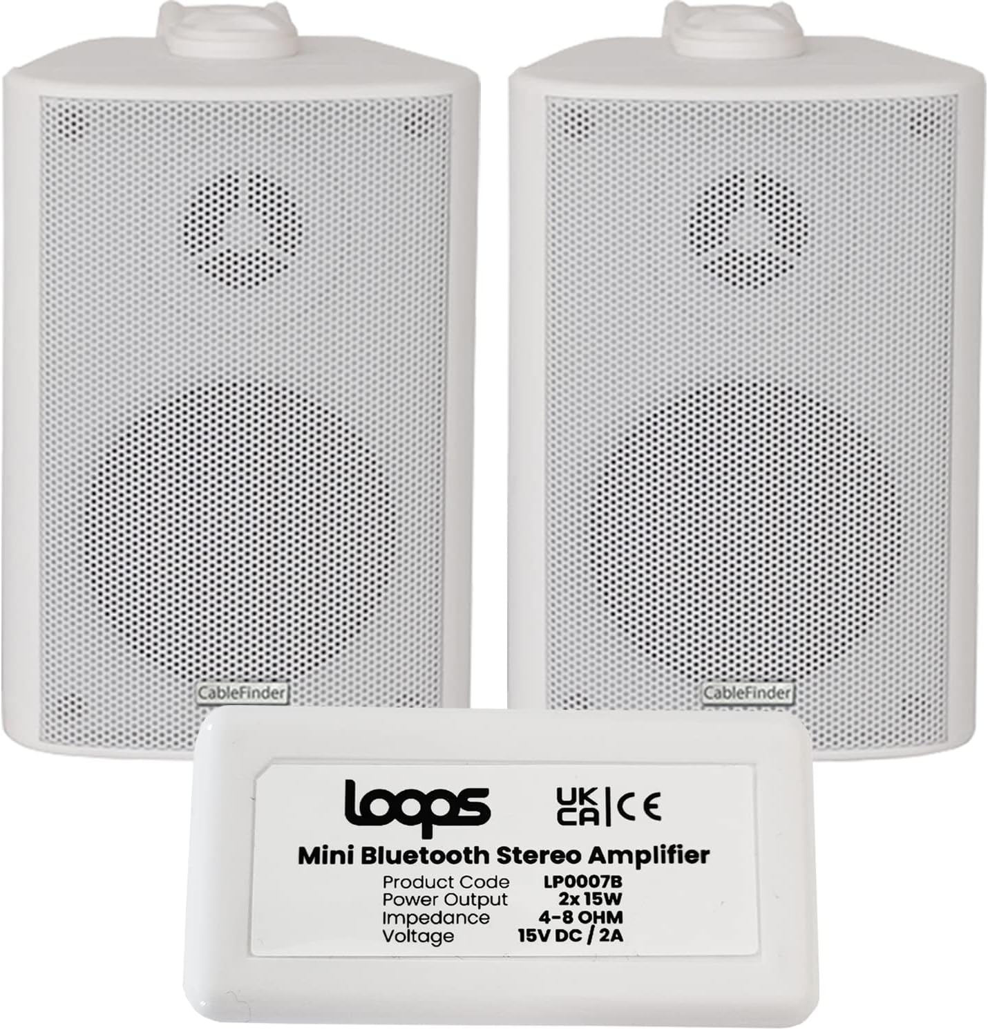 Loops 120W 5” Active Bluetooth Wall Speakers – Pair of Black Stereo ...