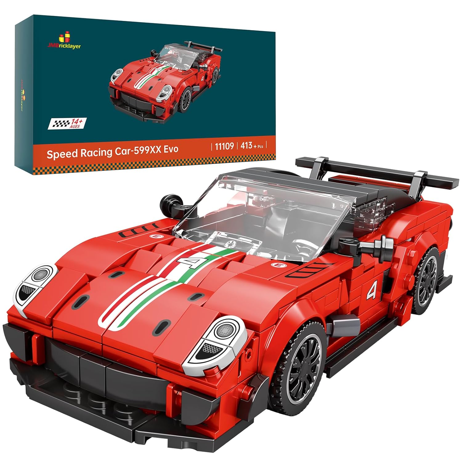 JMBricklayer FXX-K Cars Building Toy for Boys Adults, Sports Red Race ...