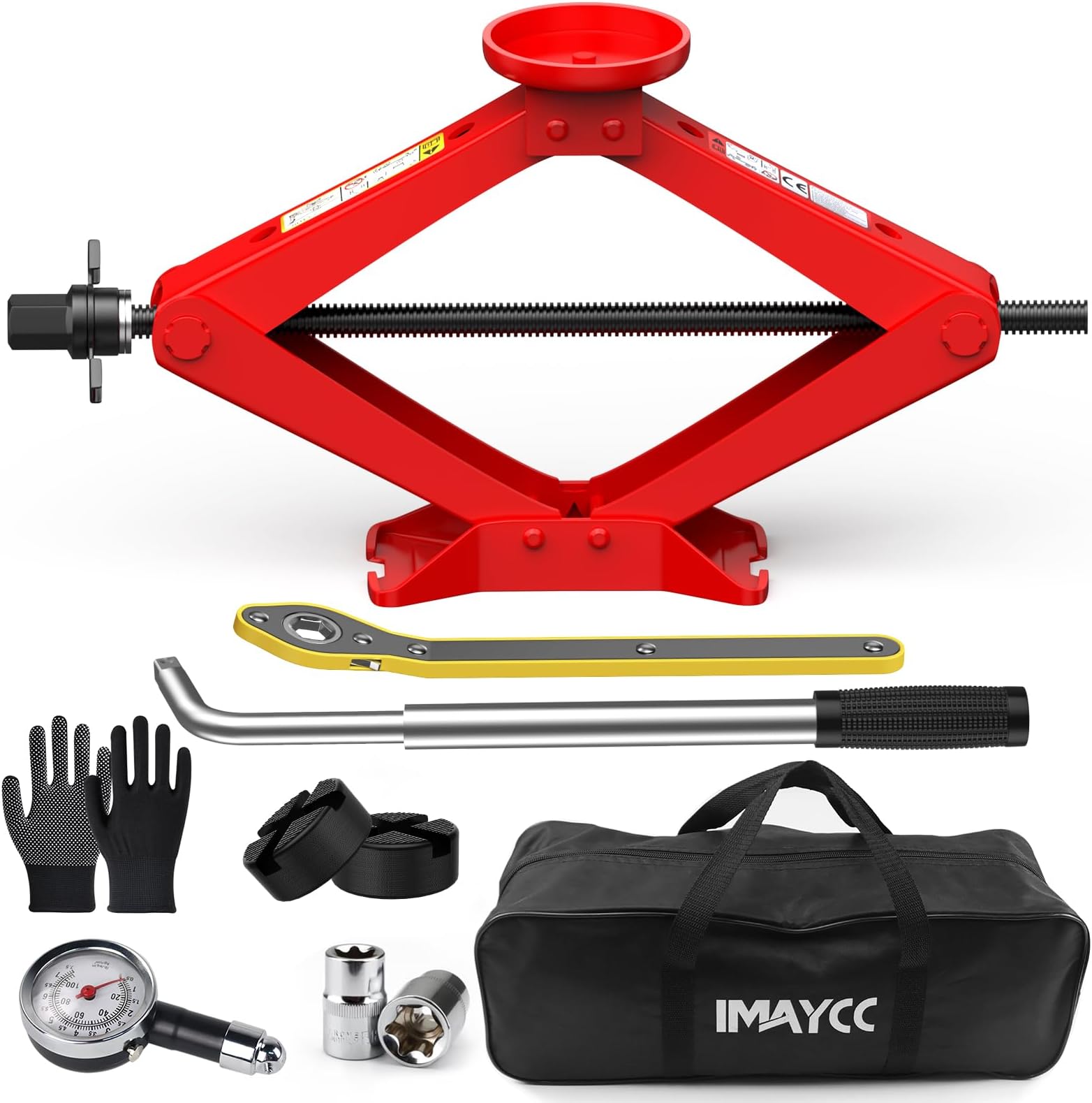 Amazon.com: BullsArmor Scissor Jack Kit - 2 Ton (4,400 lbs) - Extra ...