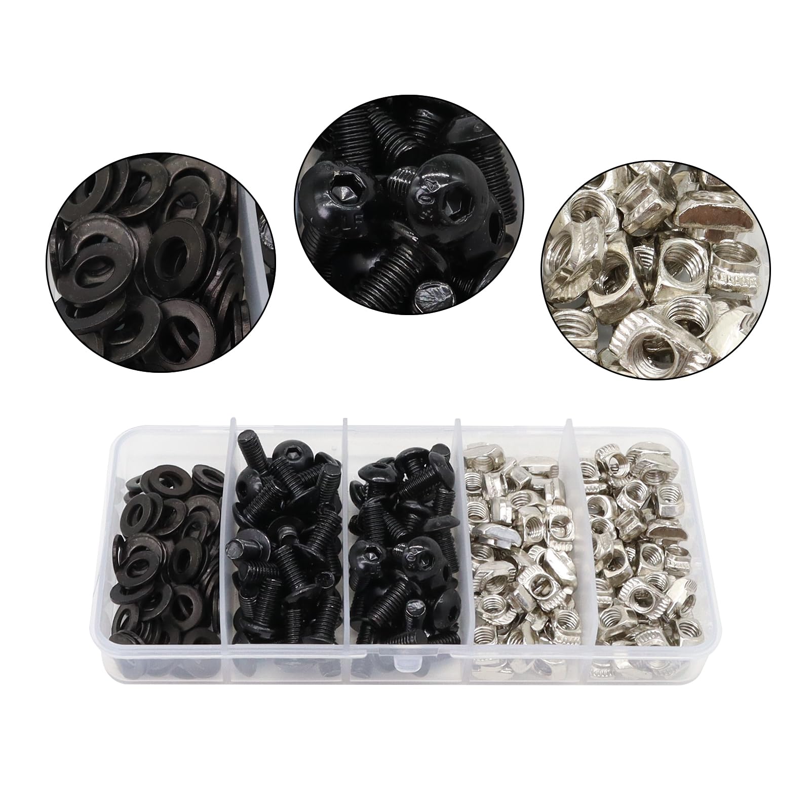 Snapklik.com : 240Pcs 2020 Aluminum Extrusion M5 T Slot Nuts And Bolts ...