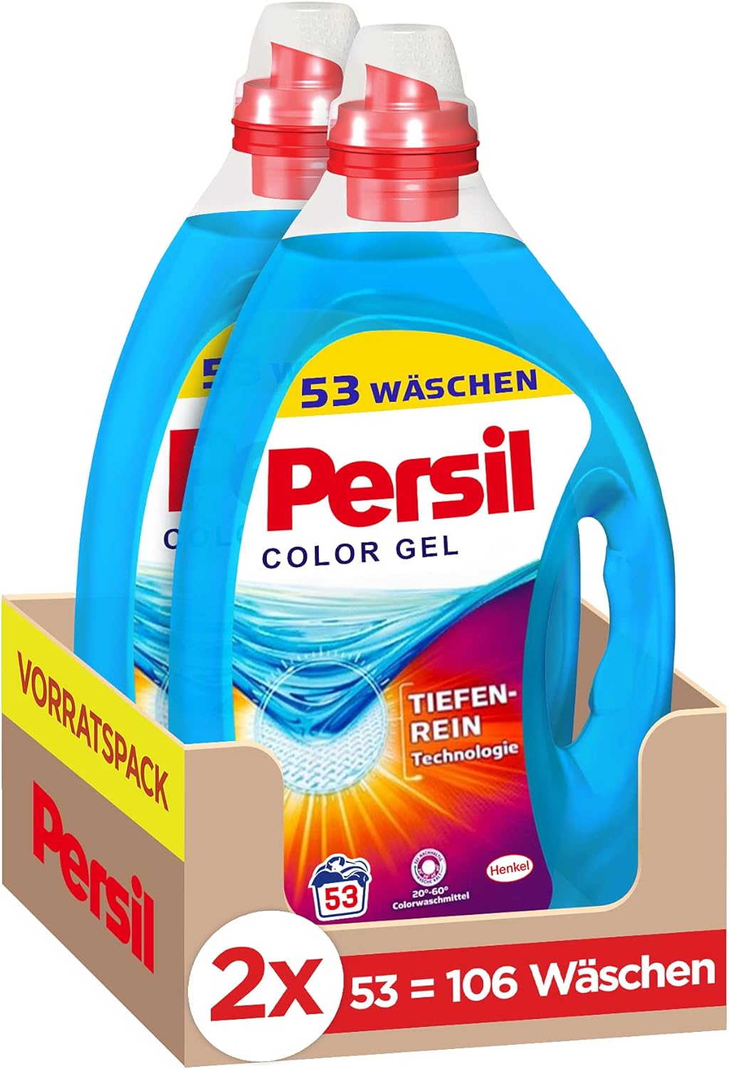 Persil Colour Gel, Colour Detergent, 106 (2 x 53) Washes, Powerful ...