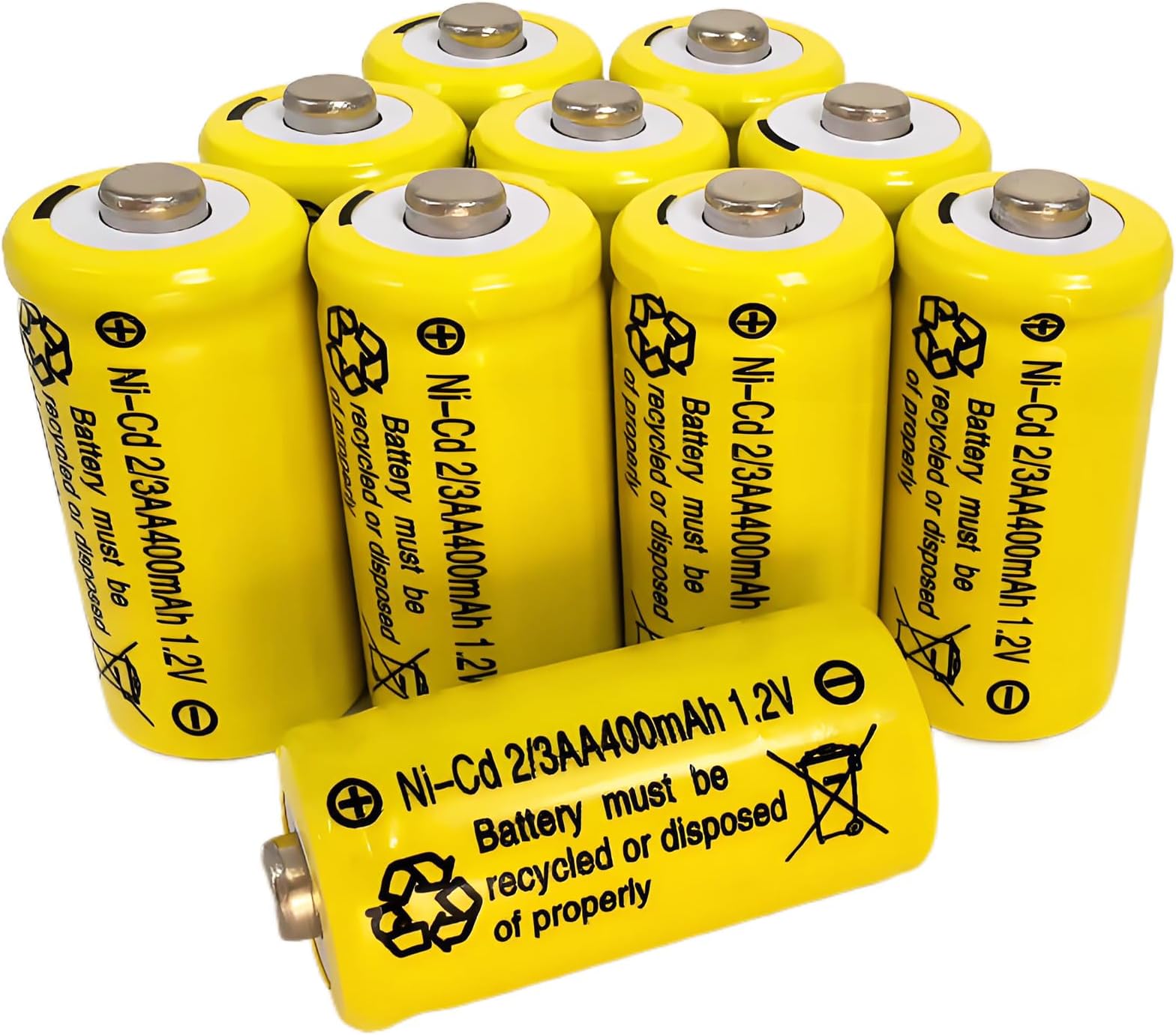 Amazon.com: 1x 2/3 AA NI-Cd Battery Rechargeable Westinghouse 1.2 V ...