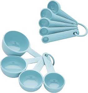 Amazon.com: KitchenAid Measuring Cups and Spoon Set, Mineral Water, 9 ...