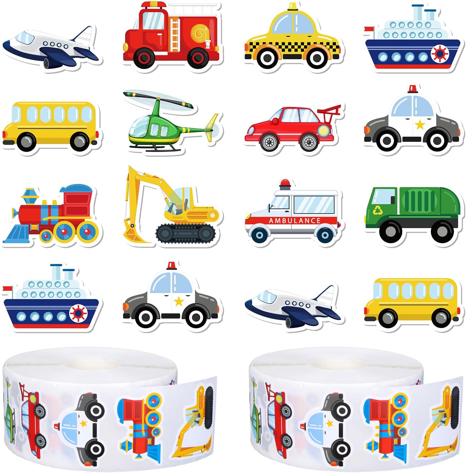 Amazon.com: 120pcs Kids Car and Truck Stickers, Transportation Stickers Waterproof Vinyl ...