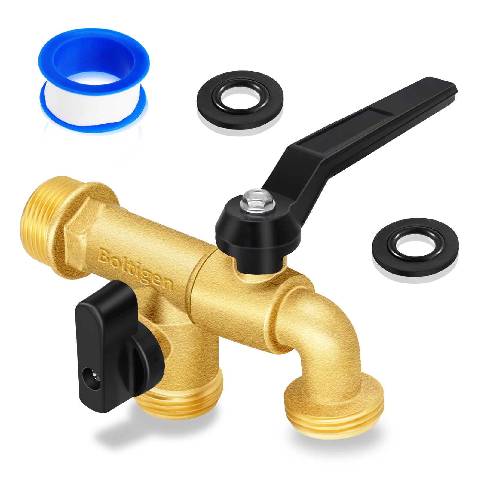 Amazon.com: Boltigen 3/4 inch NPT Outdoor Double Taps Water Faucet, 2 ...