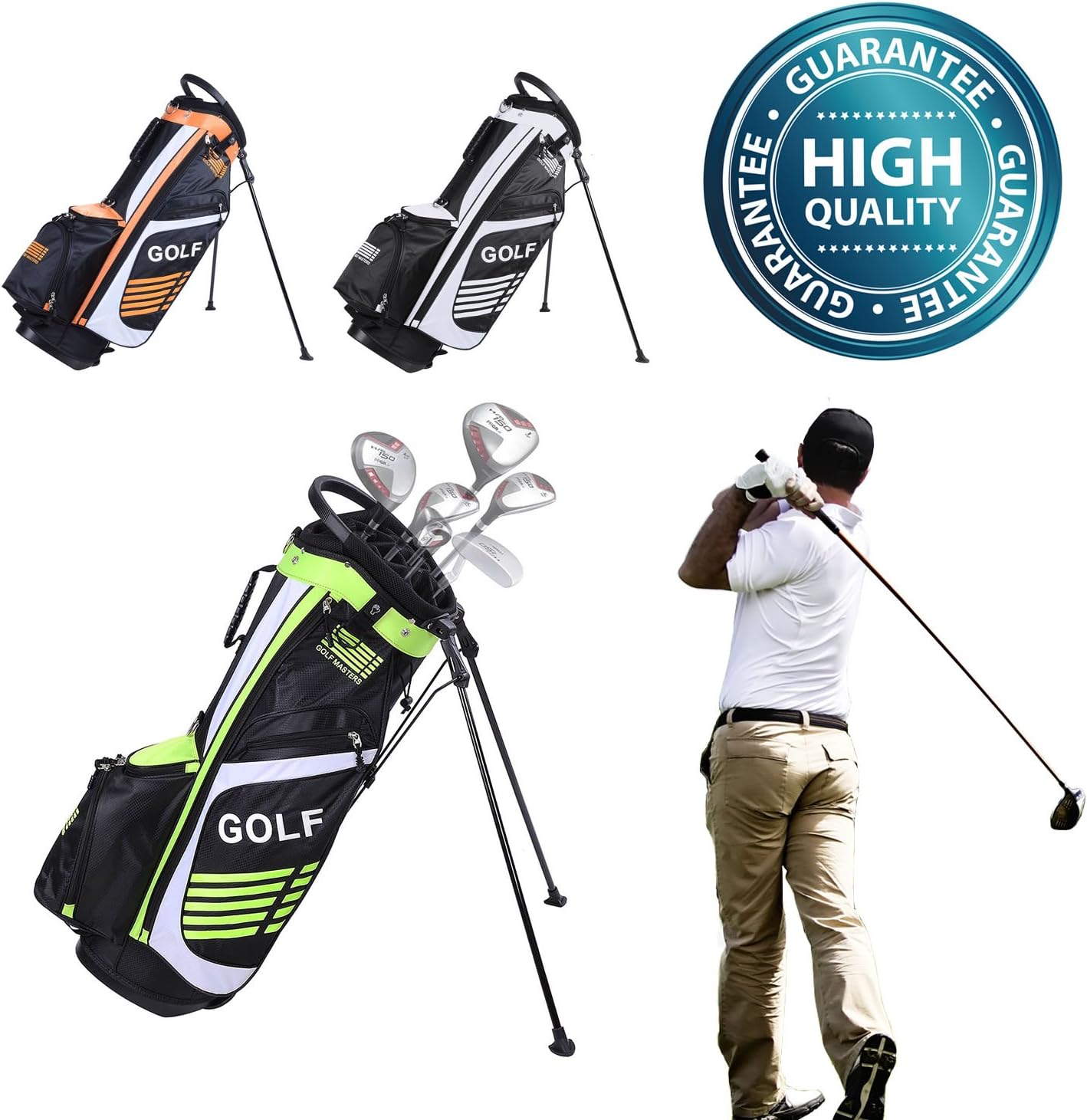 Amazon.com : KOVAL INC. 14-Way Divider Golf Sports Bag w/Bag Stand ...