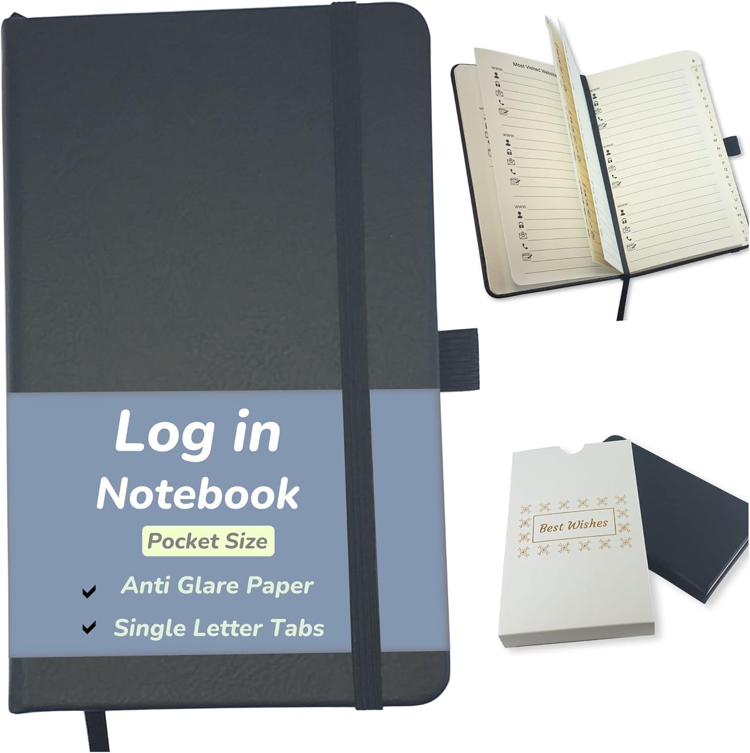 Password Log Book with Alphabetical Tabs - Pocket Password Book ...