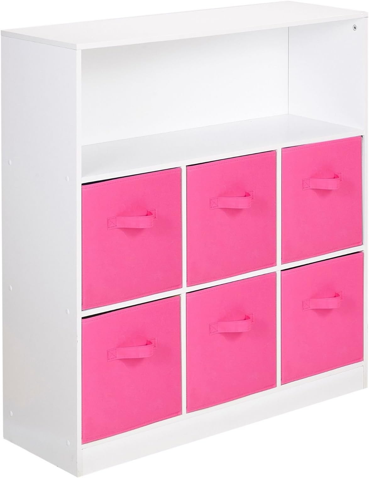 Hartleys White 9 Cube Unit and 4 Pink Storage Drawers : Amazon.co.uk ...