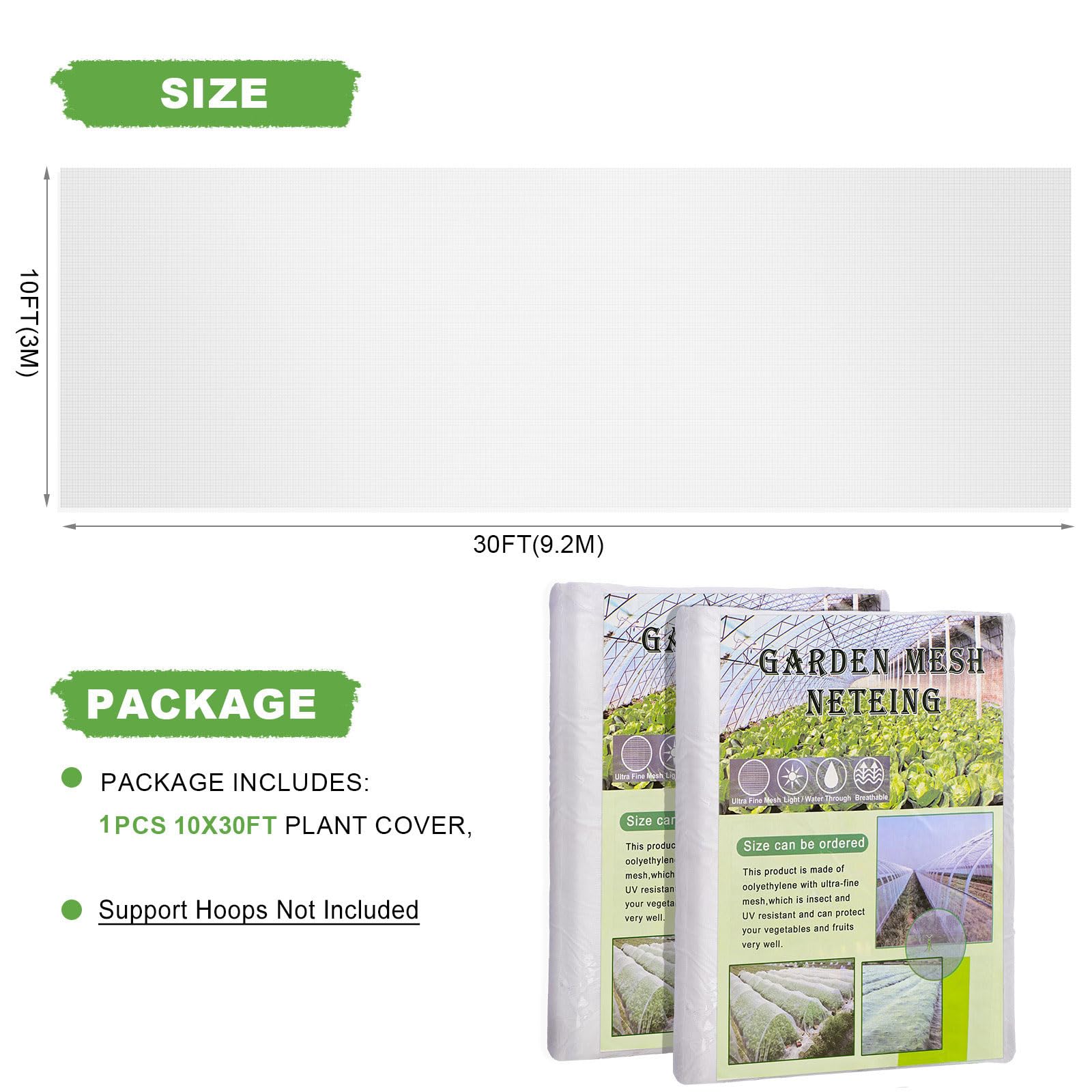 Snapklik.com : Garden Netting,10x30 FT Outdoor Mosquito Net For Porch ...