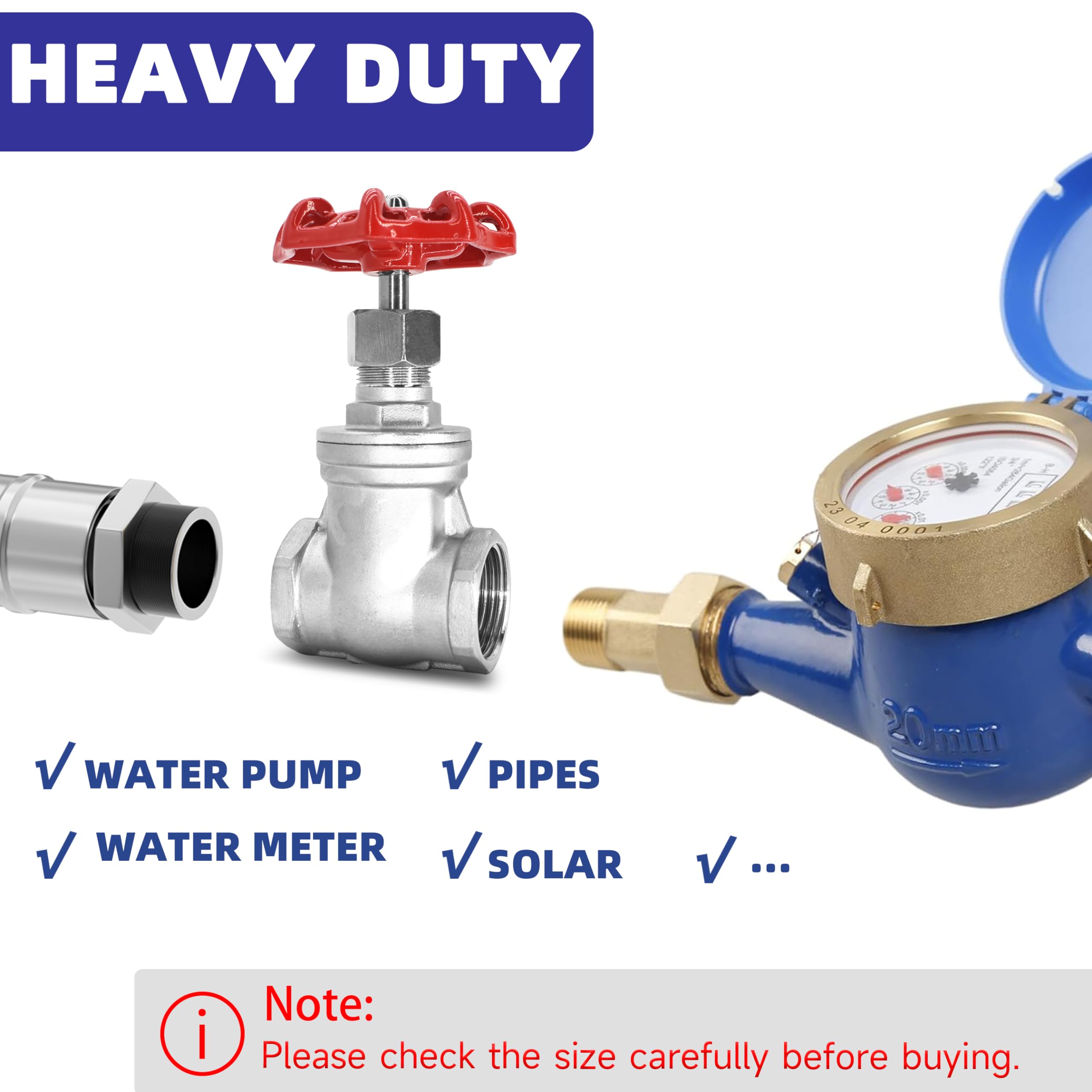 Snapklik.com : 2" NPT Stainless Steel Gate Valve, Heavy Duty Female X ...