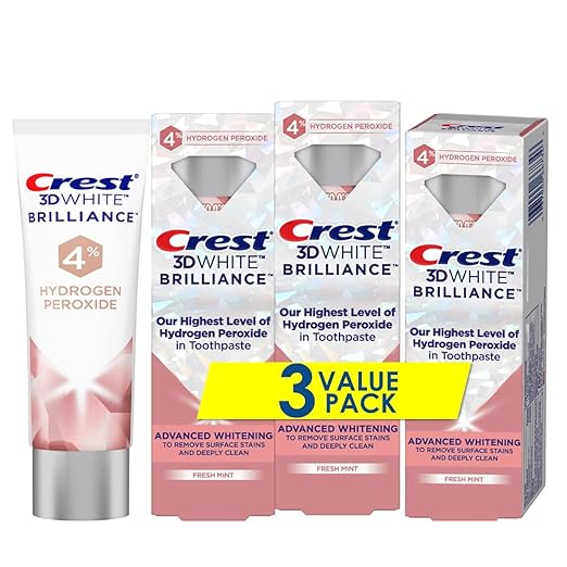 Amazon.com : Crest 3D White Brilliance Hydrogen Peroxide Toothpaste ...