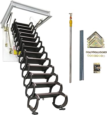 TECHTONGDA Ceiling Attic Loft Ladder, Retractable Pull Down Attic ...