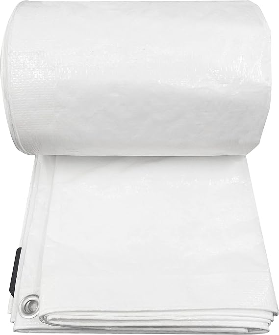 Amazon.com: TARPAL 10'x12' White Tarp Waterproof 7.5mil Medium Duty All ...