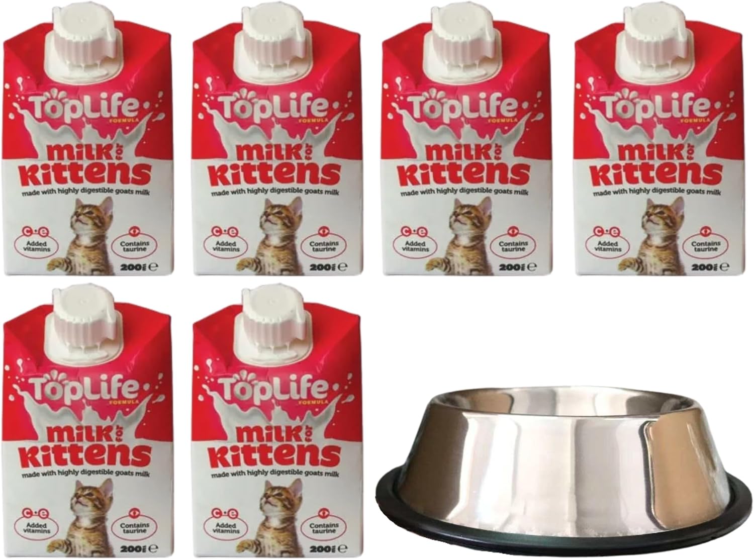 Top Life Formula Kitten Milk (200ml) - Pack of 6 kitten milks for cats ...