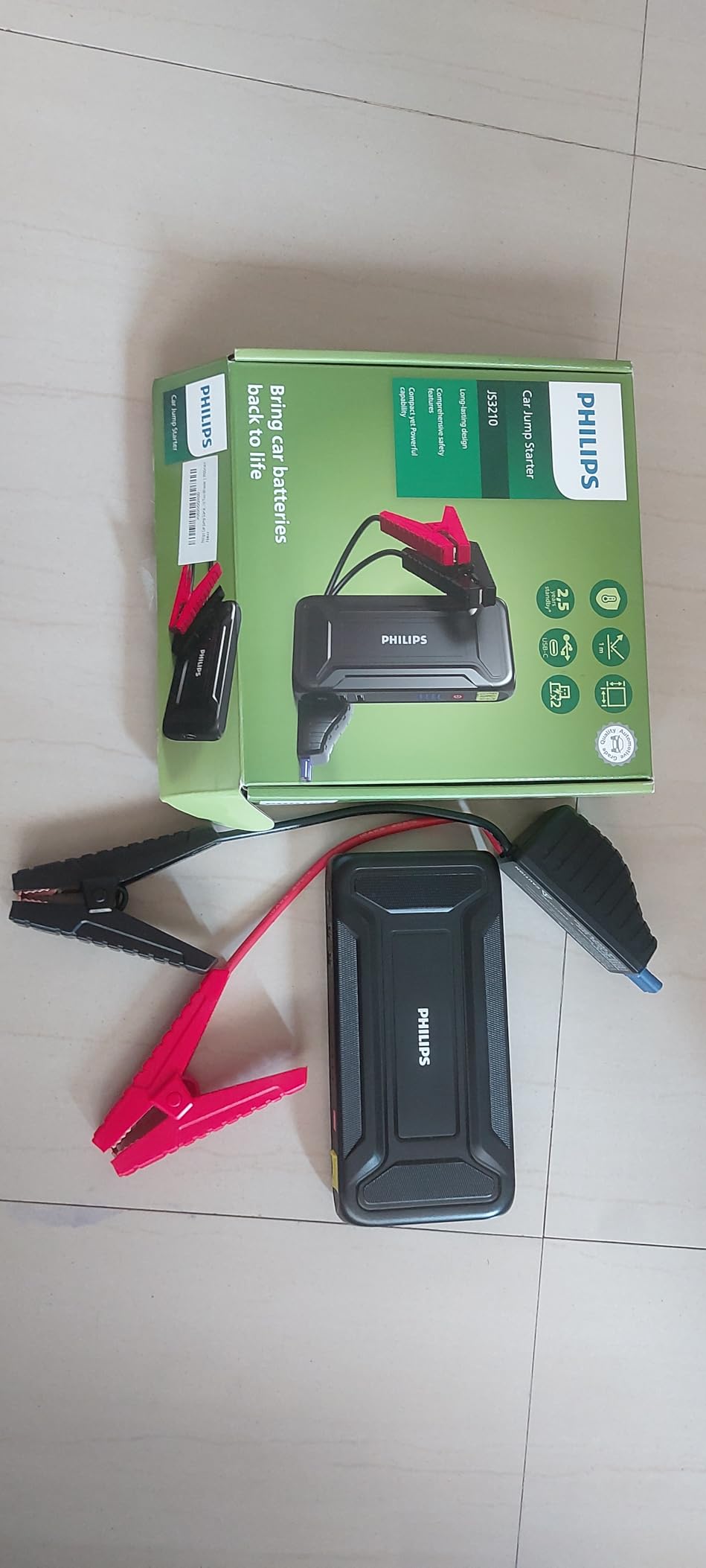 Philips Car Jump Starter JS3210 | Compact Design | Compatible with 4.0L ...