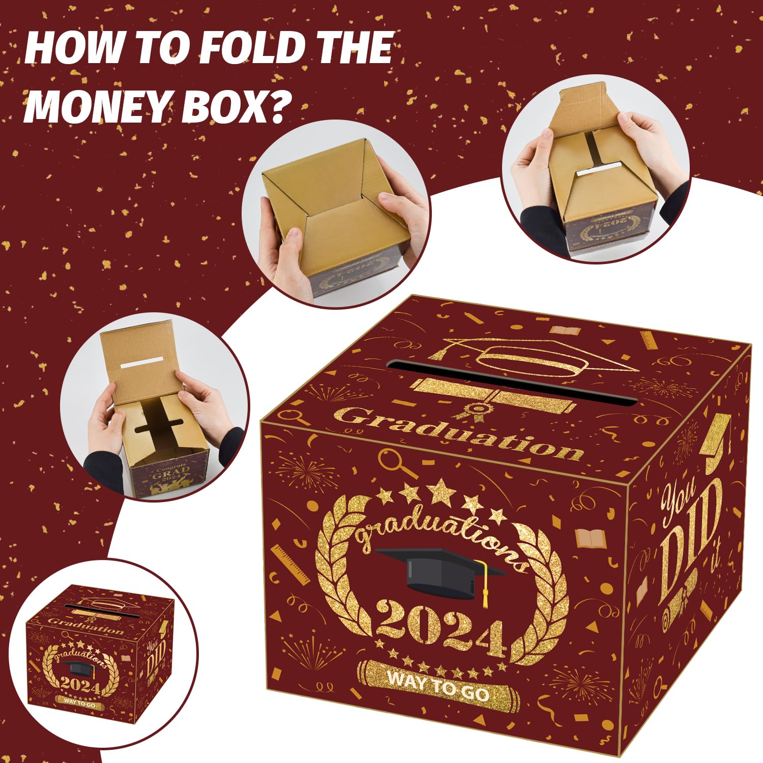 Snapklik.com : BLOCE Graduation Money Box For Cash Gift,Surprise Money Box