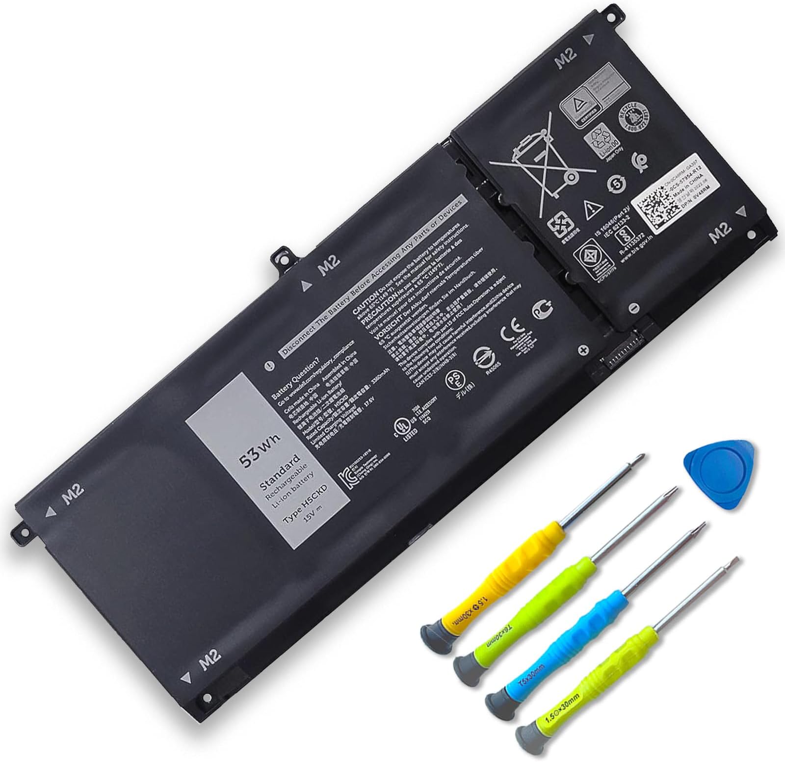 Amazon.com: ASODI 53Wh H5CKD 15V Battery Replacement for Dell Inspiron ...