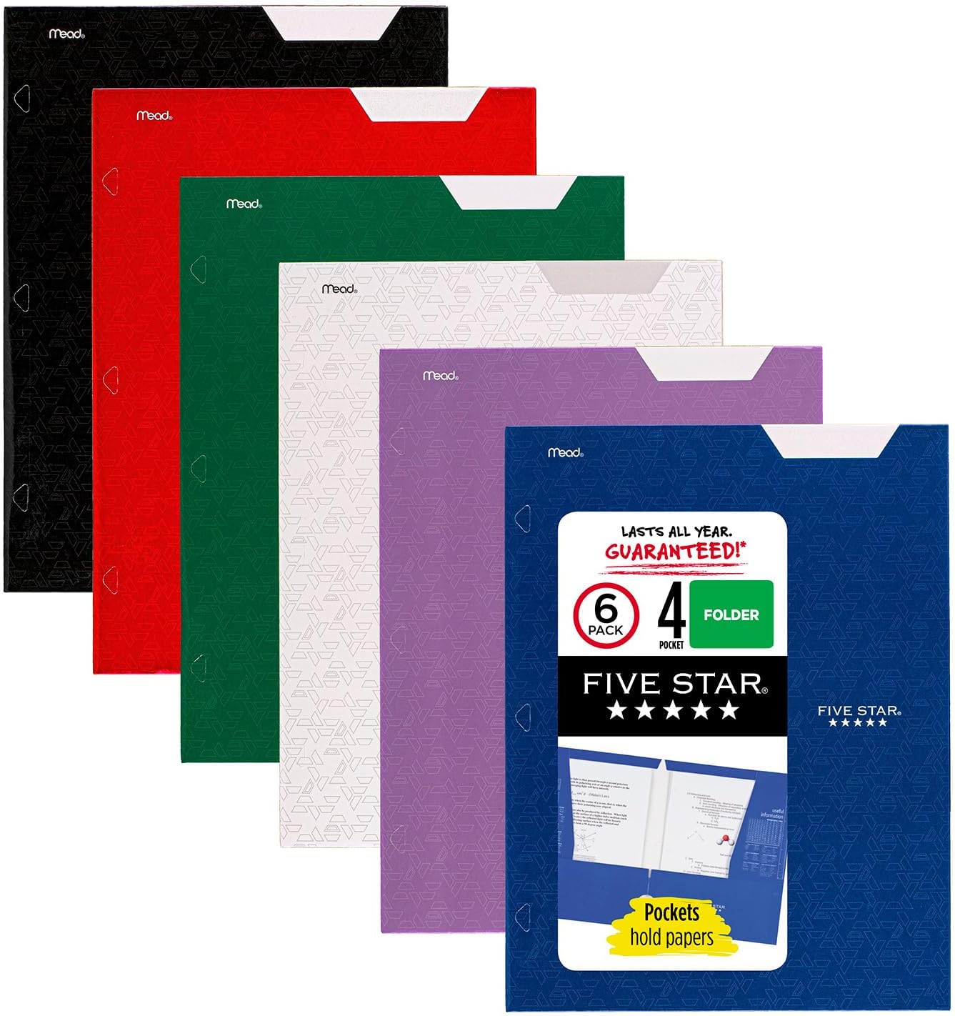 Five Star Folder-Carpeta de 4 bolsillos, perforaciones para carpeta ...