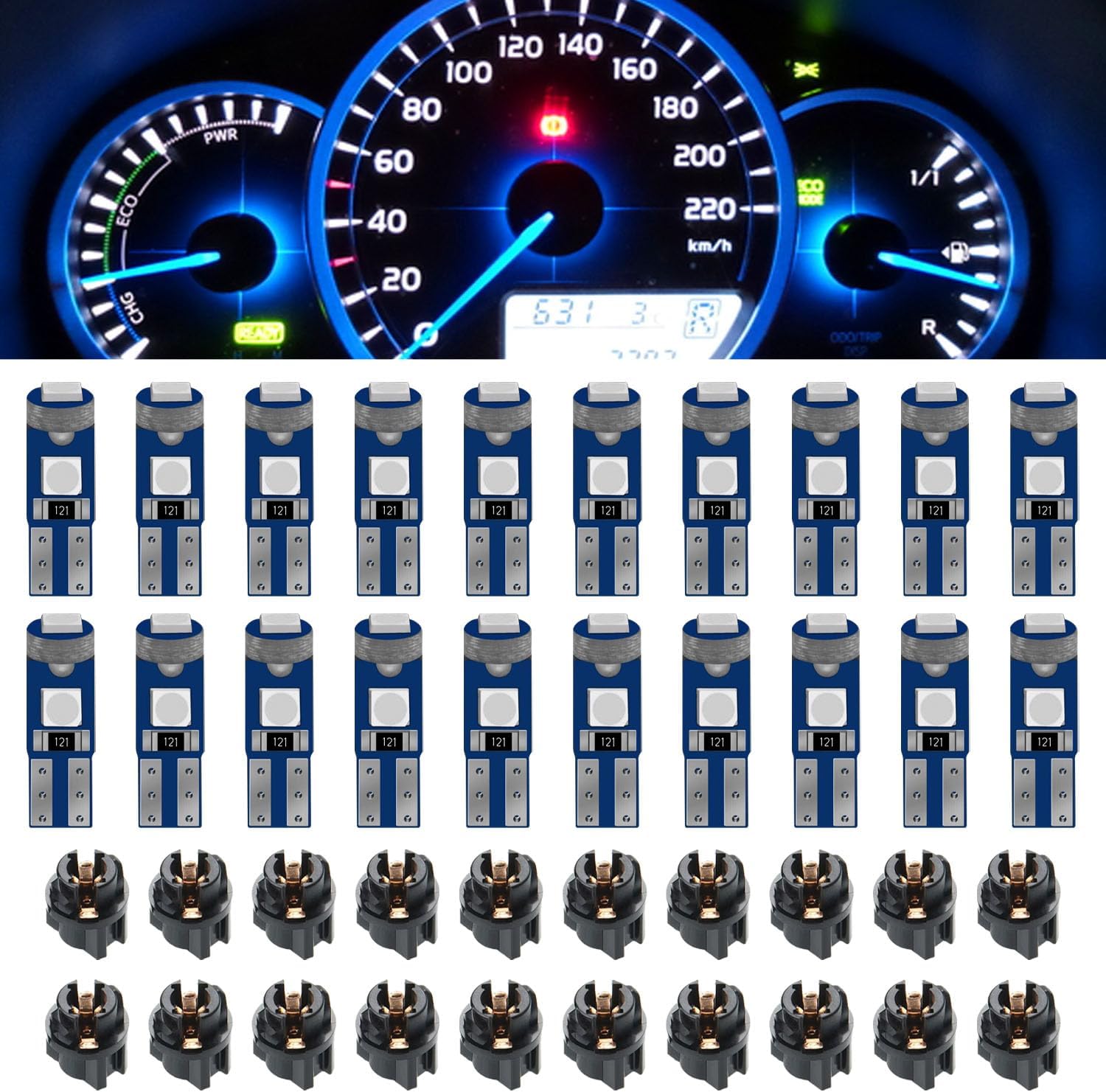Amazon.com: pvotawp 20PCS T5 Dashboard LED Light Bulbs, 37 74 2721 ...