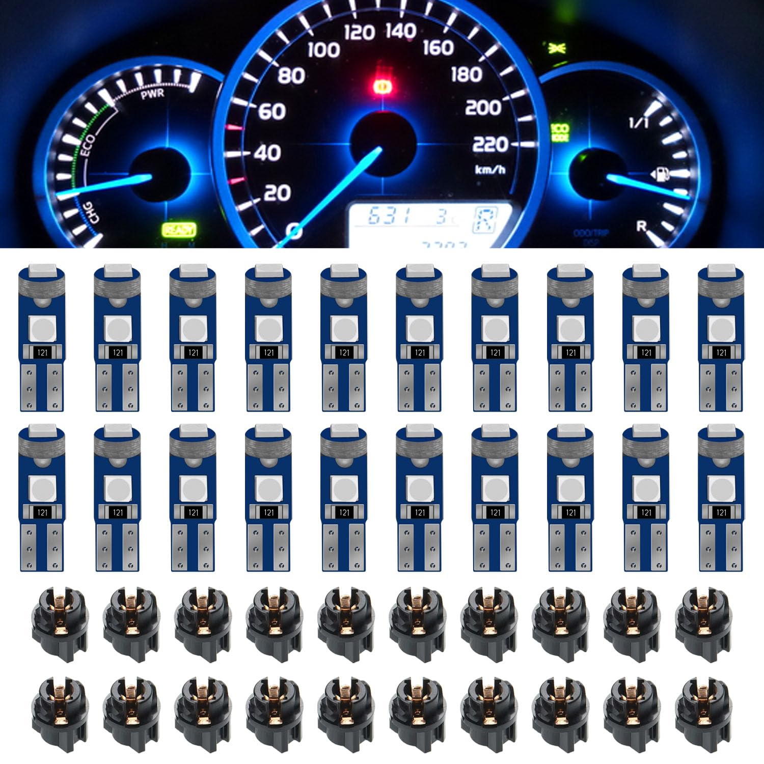 Amazon.com: pvotawp 20PCS T5 Dashboard LED Light Bulbs, 37 74 2721 ...