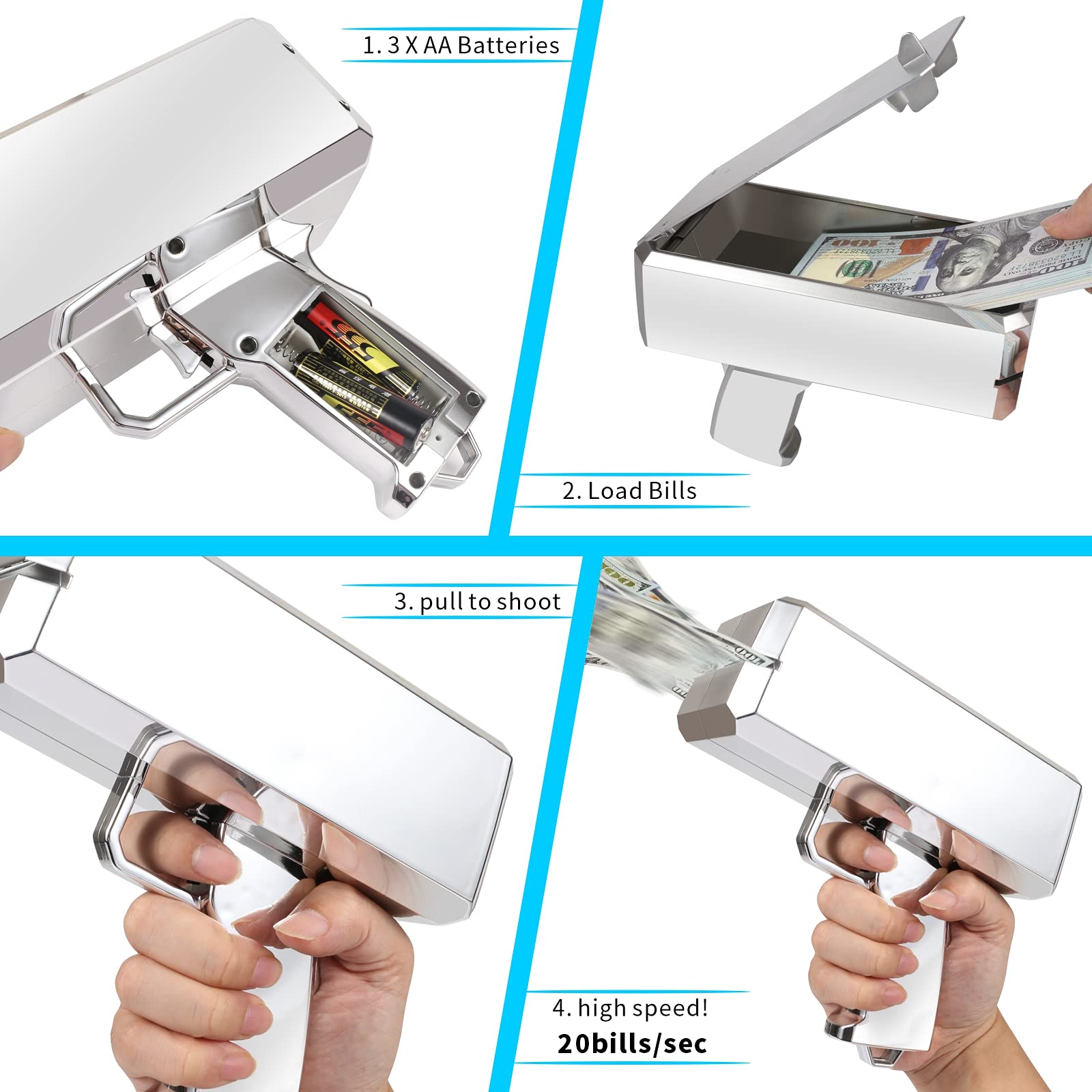 Buy Achzzy Money Gun Shooter - Prop Guns for Adults boy, Money Guns ...