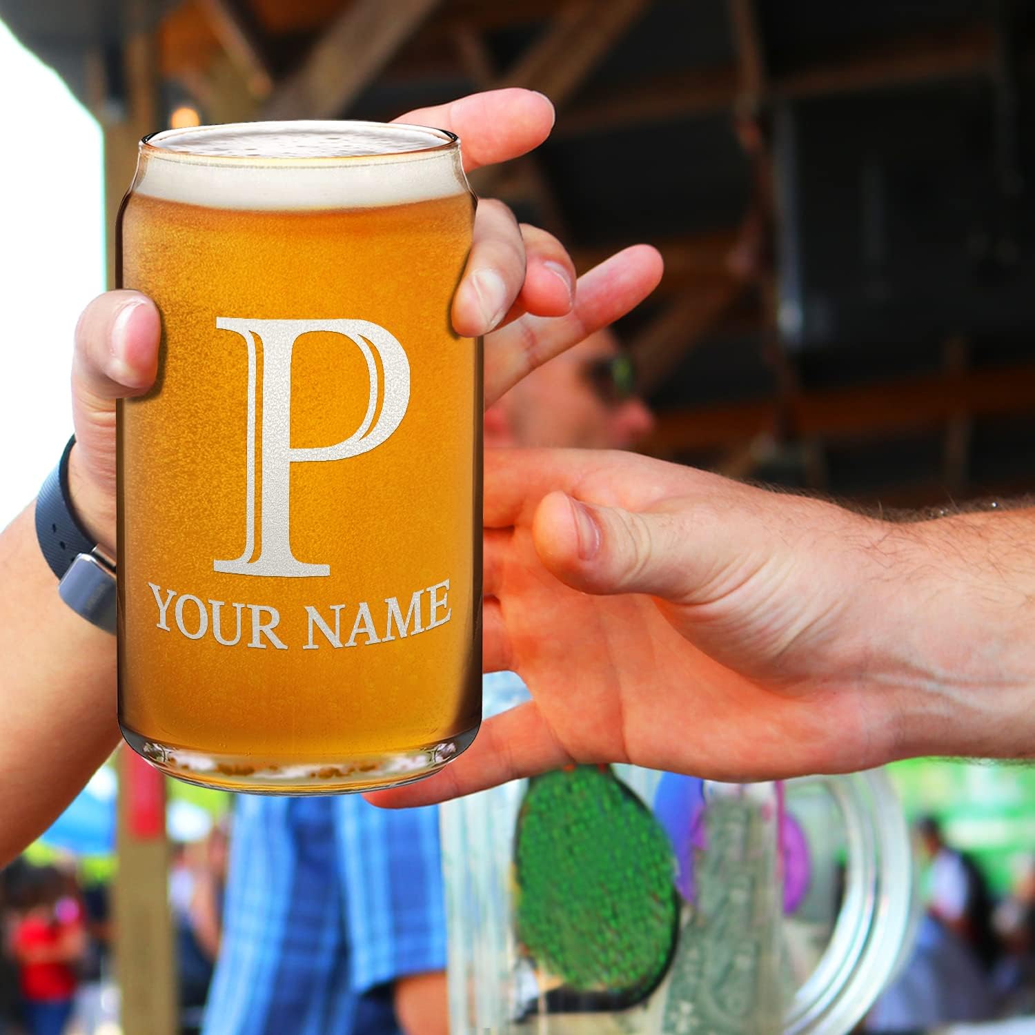 Vasos personalizados con monograma de letra inicial P grabados de 16 ...