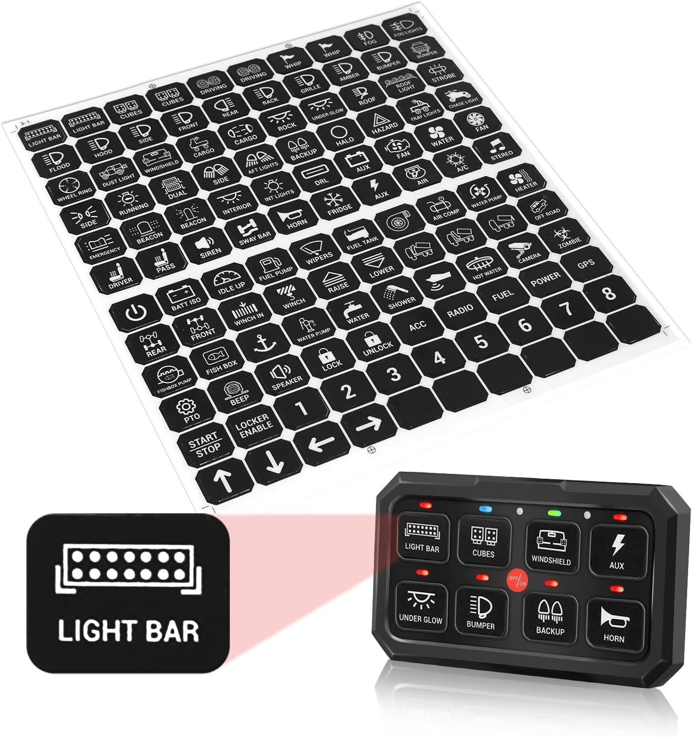 Amazon.com: 120PCS Car Switch Panel Label, Text Stickers for Vehicle ...