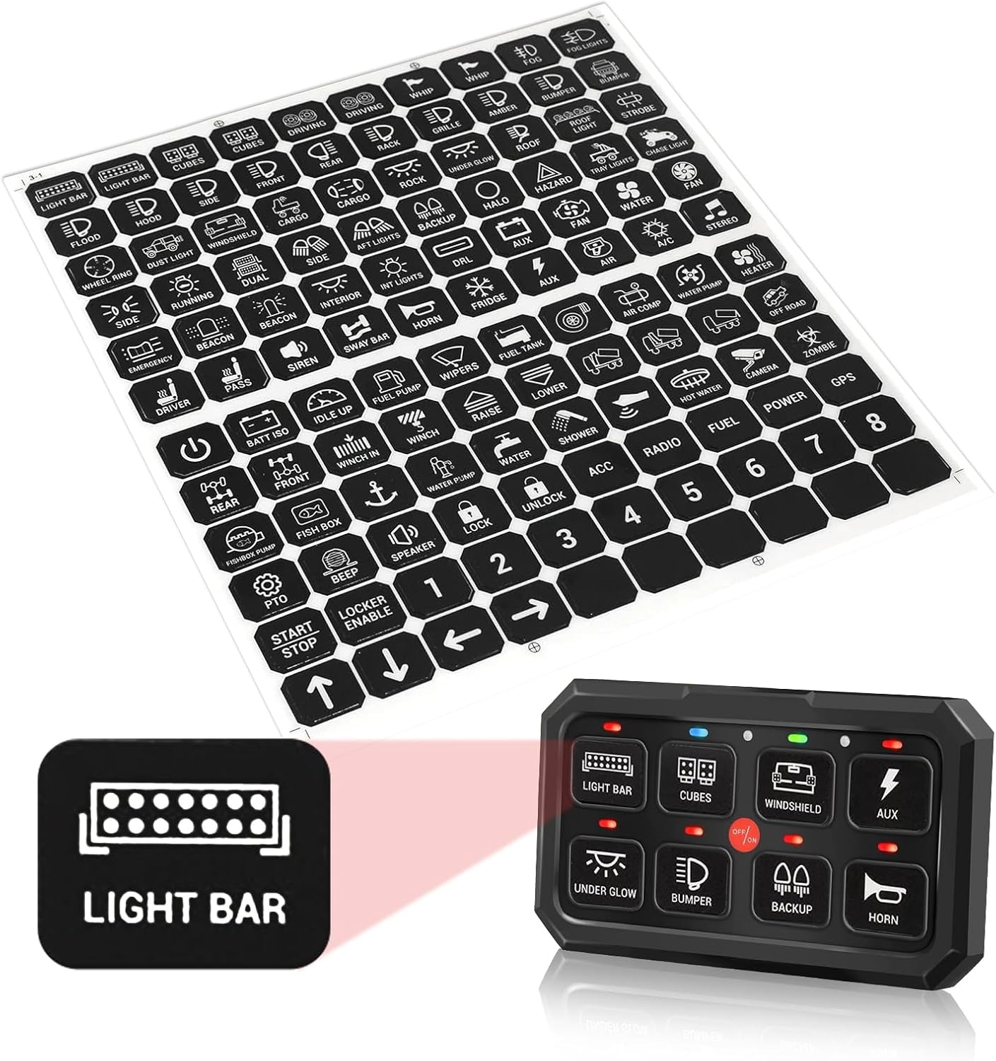 Amazon.com: 120PCS Car Switch Panel Label, Text Stickers for Vehicle ...