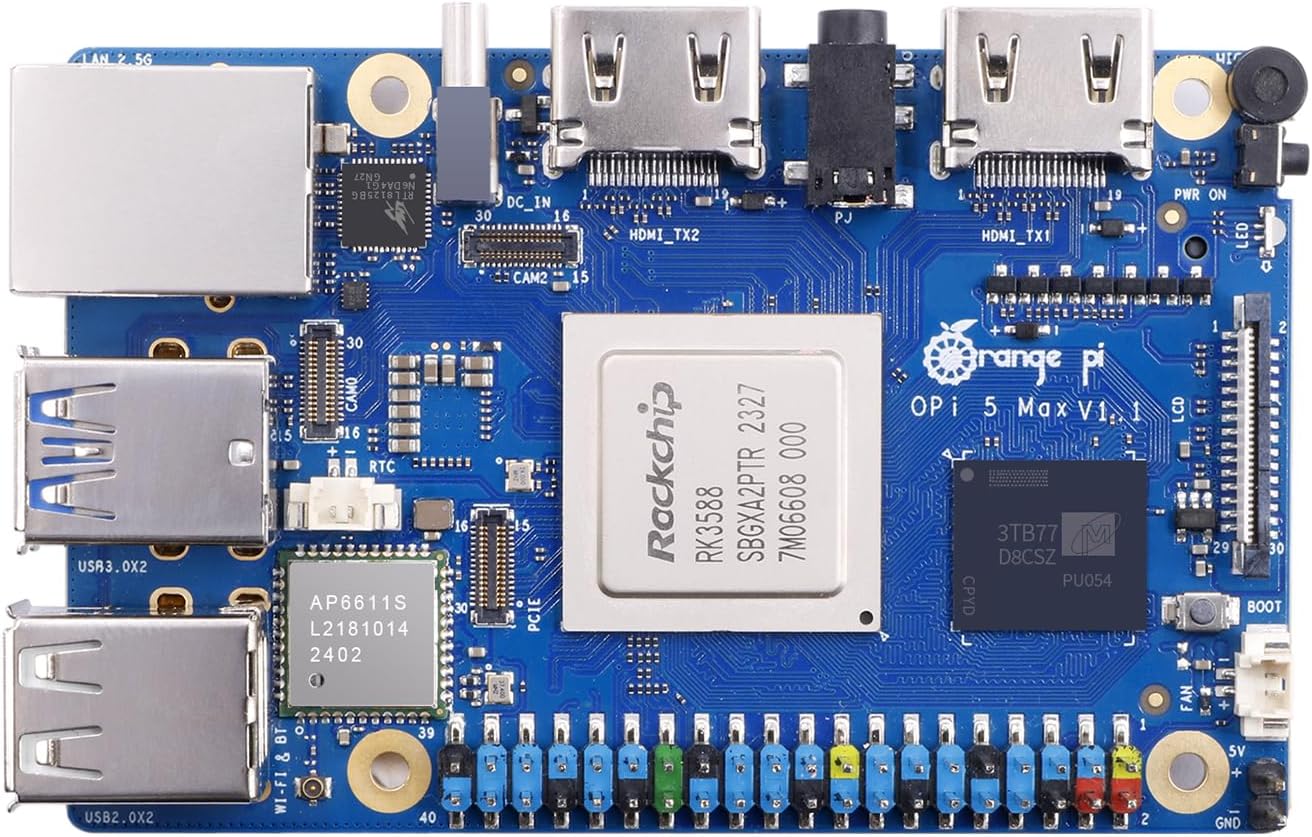 Amazon.com: Orange Pi 5 Max 16GB RAM LPDDR5 Rockchip RK3588 Development ...