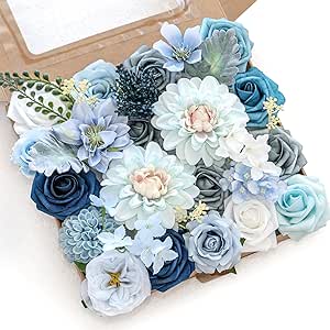 Amazon.com: WEIERYUE Artificial Flower Box Set Silk Fake Flowers DIY ...