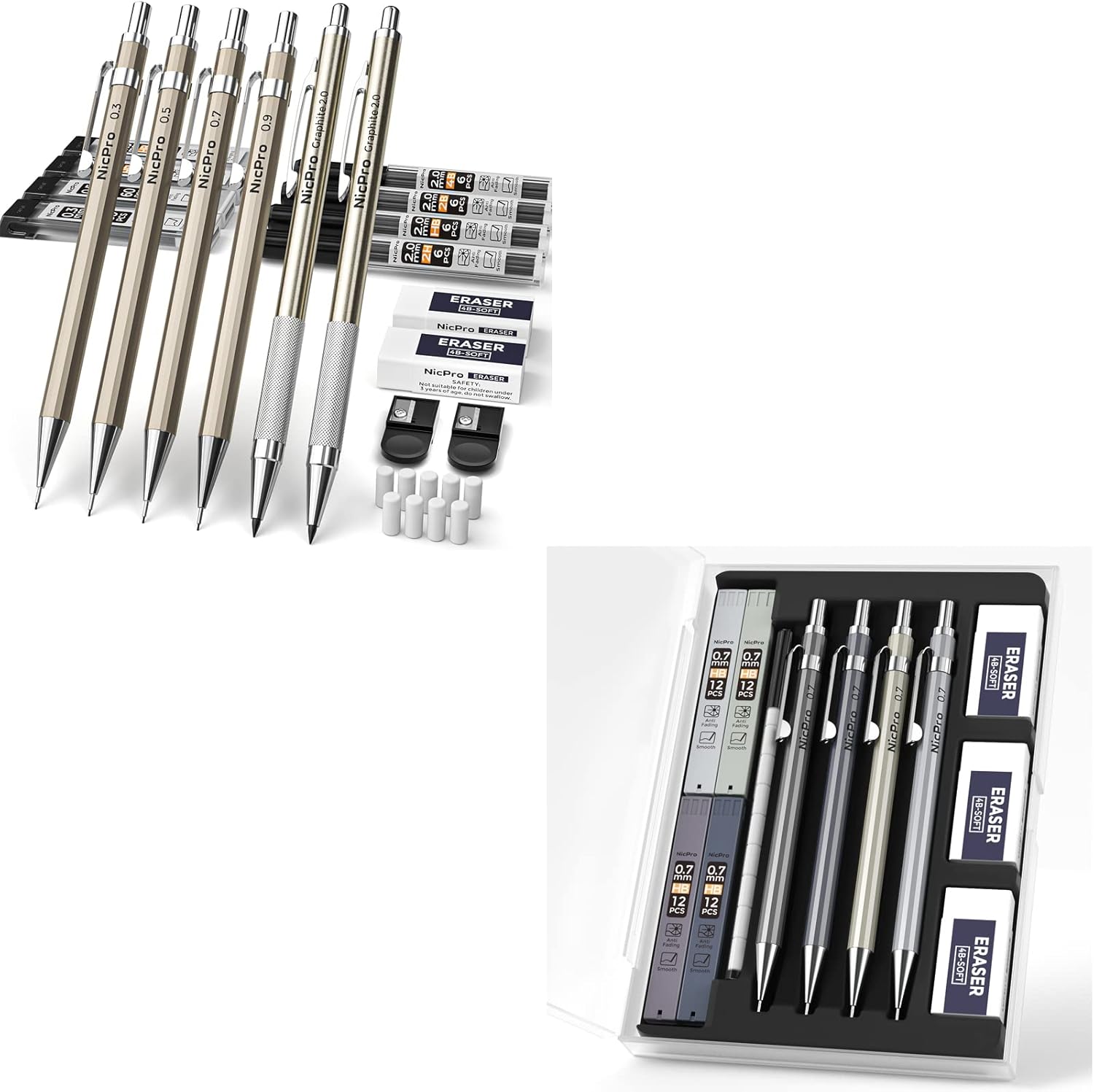 Amazon.com : Nicpro10 PCS Art Mechanical Pencils Set Metal Artist ...