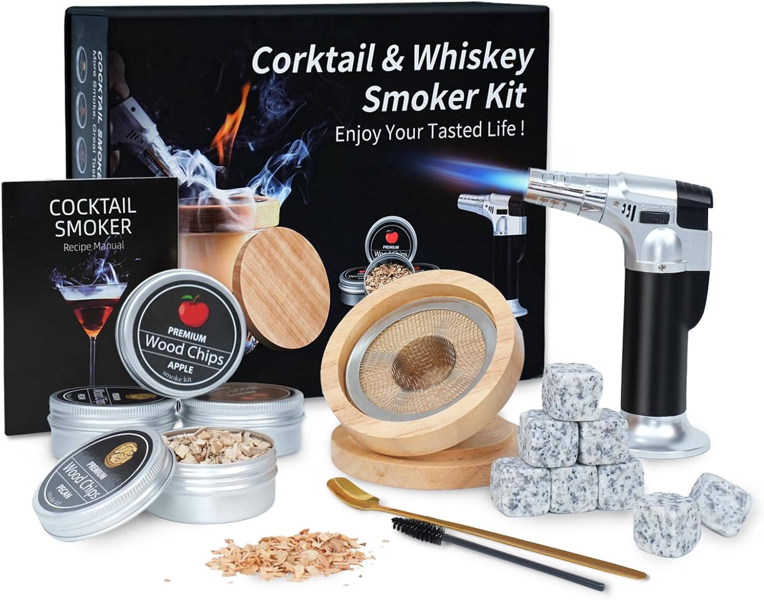 Amazon.com: Whiskey Cocktail Smoker Kit, Premium Old Fashioned Smoker ...