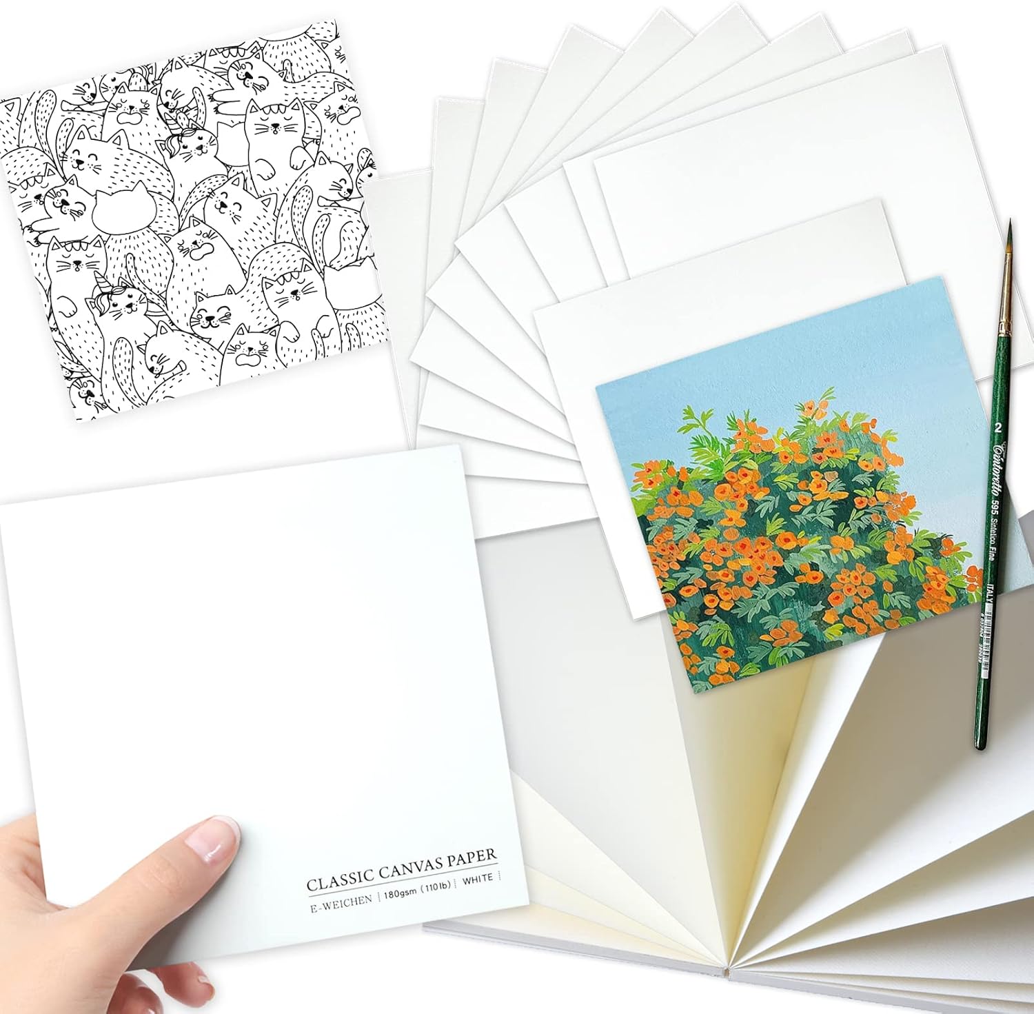 Amazon.com: 5.9x5.9 Inch Oil and Acrylic Paper Pad,30 Sheets 180GSM ...