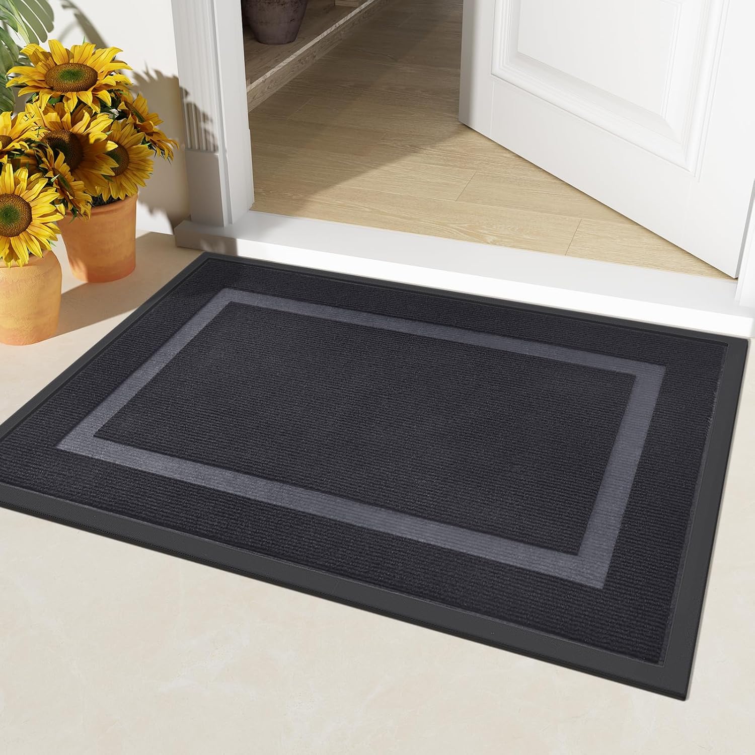 Homaxy Door Mat, Rubber Backed Non Slip Door Matts Indoor, Dirt Trapper ...