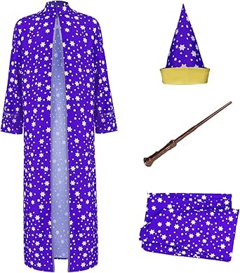 Amazon.com: EDAUWAE Wizard Costume Adults Wizard Cloak Stars Magician ...