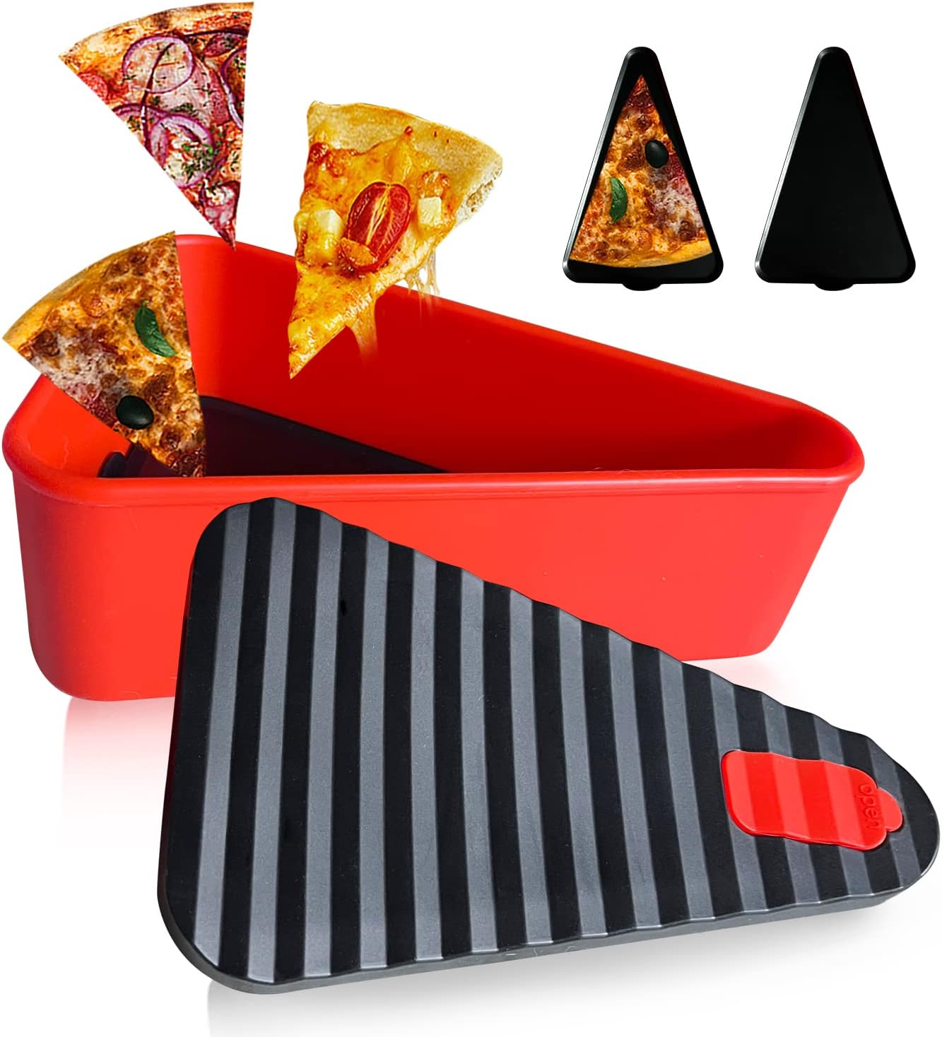 Amazon.com: Gwydre Pizza Leftover Storage Container with 2 Pizza Trays ...