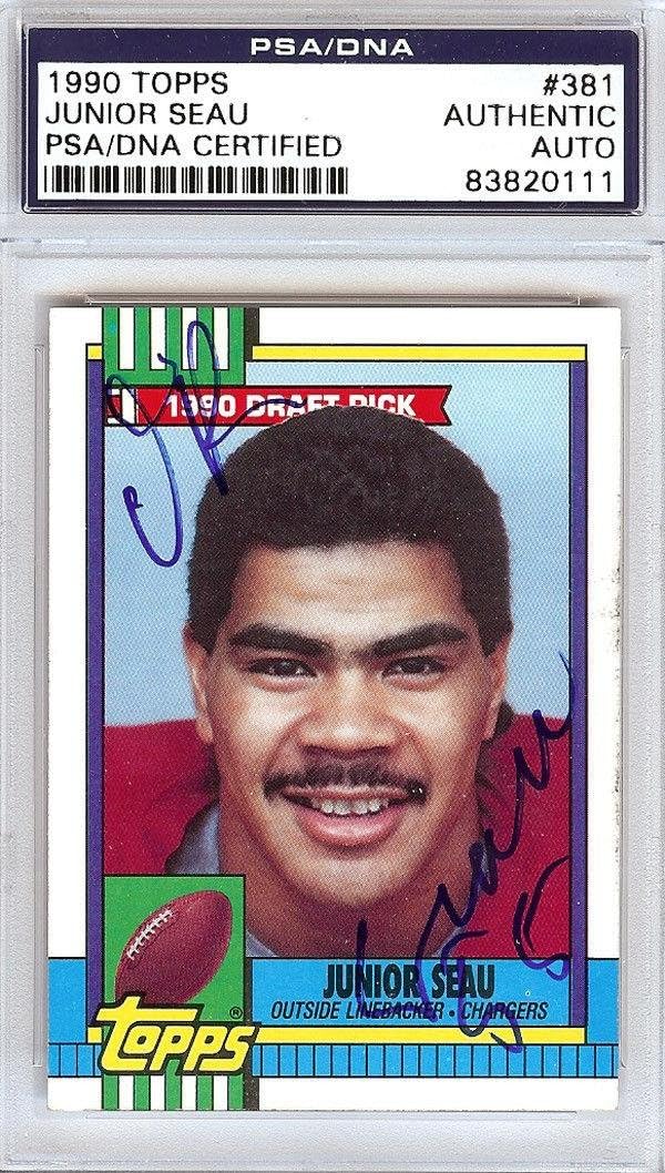 Junior Seau Autographed Signed 1990 Topps Rookie Card Chargers ...