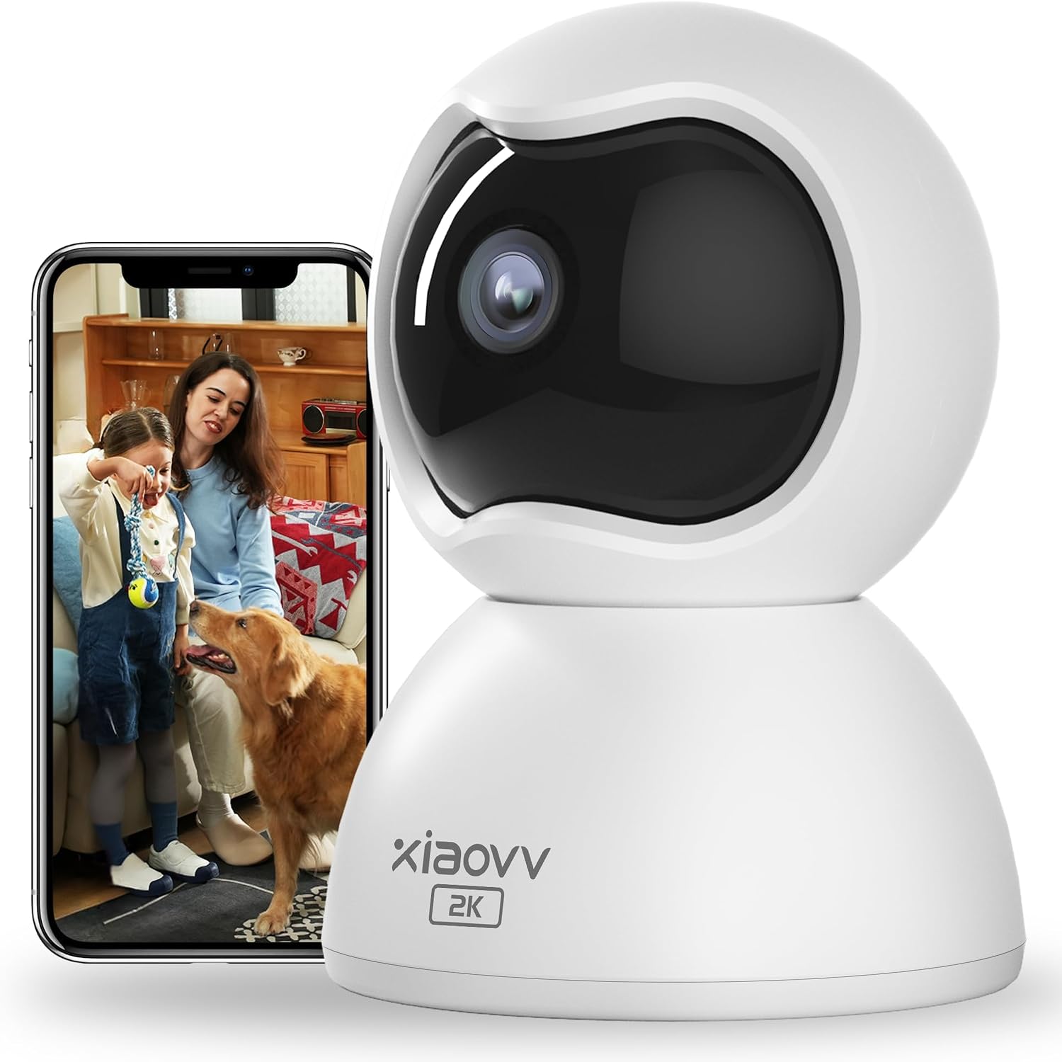 XIAOVV Camera Surveillance WiFi 3MP, Camera Interieur WiFi sans Fil 2 ...