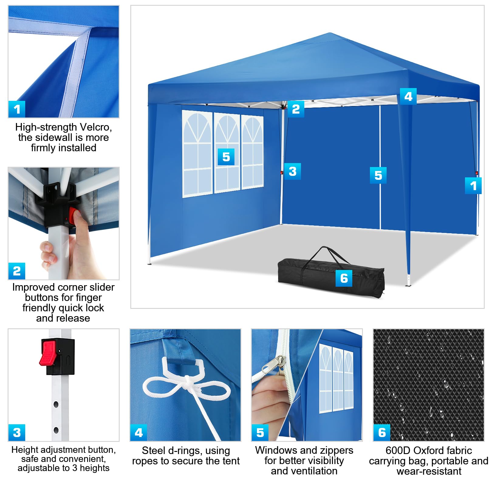 Snapklik.com : COBIZI Canopy 10x10 Pop Up Canopy Tent