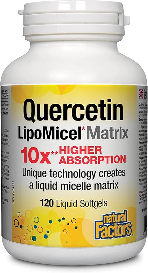 Natural Factors - Quercetin LipoMicel Matrix, 120 Liquid Softgels ...